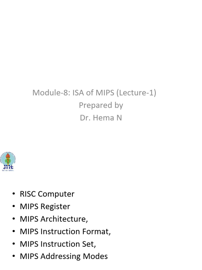 Module-8 Isa of Mips | PDF | Pointer (Computer Programming) | Digital ...