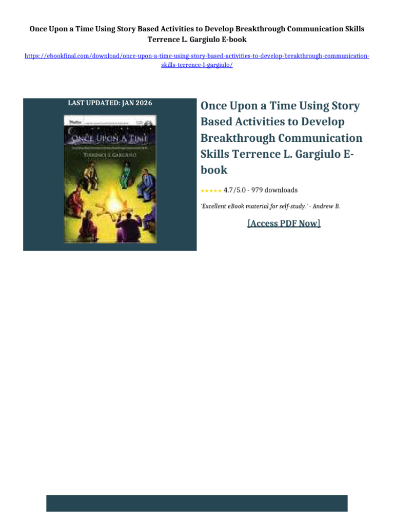 Once Upon a Time Using Story Based Activities to Develop Breakthrough ...