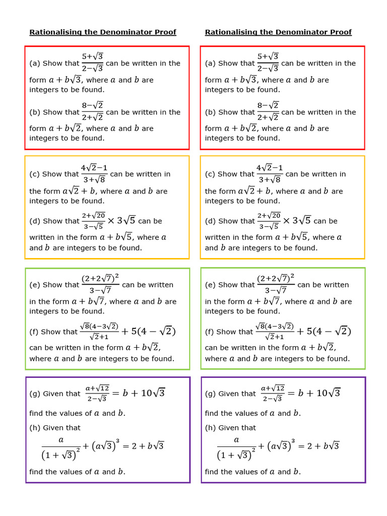 Rationalising The Denominator | PDF | Number Theory | Discrete Mathematics