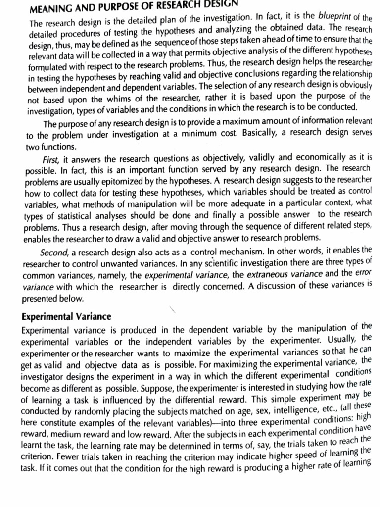 Unit 2_research Design | PDF | Experiment | Design Of Experiments