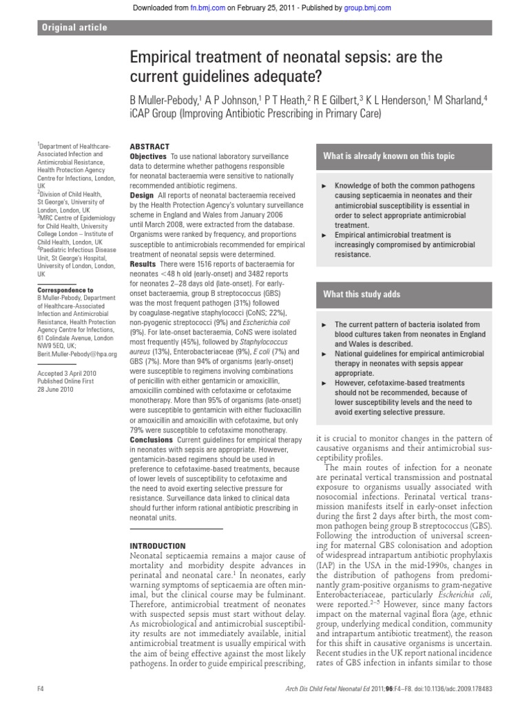 15Empirical Treatment of Neonatal Sepsis- Are the Current Guidelines ...