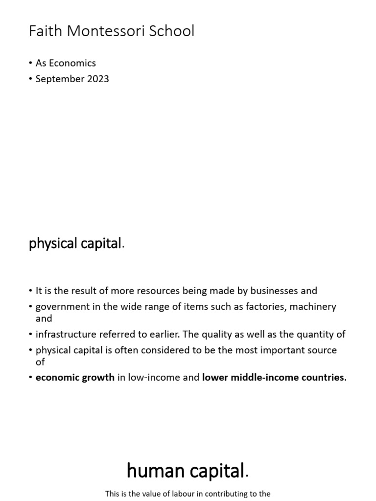 Human and Physical Capital | PDF | Four Asian Tigers | Market (Economics)