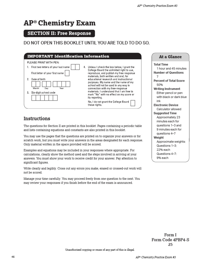 AP Chem 2024 Official Guidance 3 FRQ | PDF | Reaction Rate | Ion