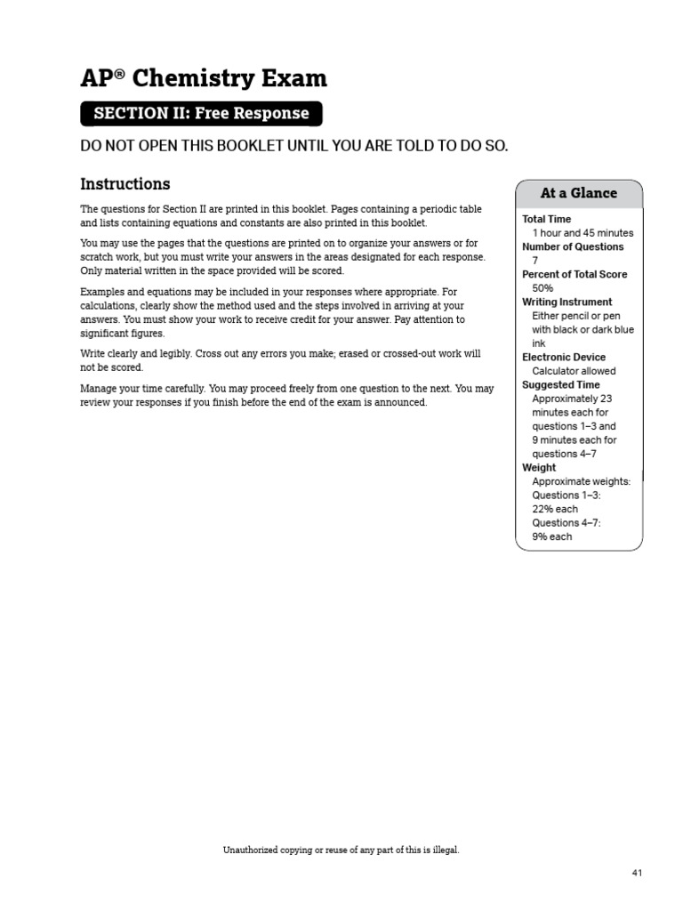 AP Chem 2024 Official Guidance FRQ | PDF | Acid Dissociation Constant ...