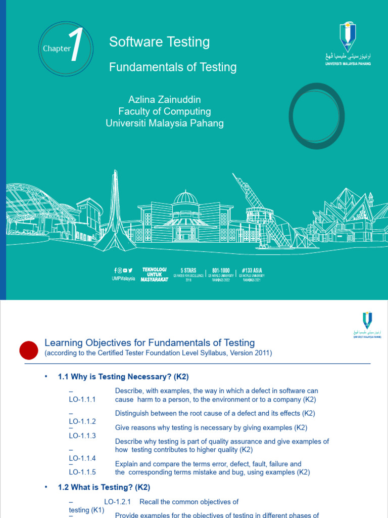 #1 Ch1 Fundamentals of)Software Testing BCS3233 | PDF | Software ...