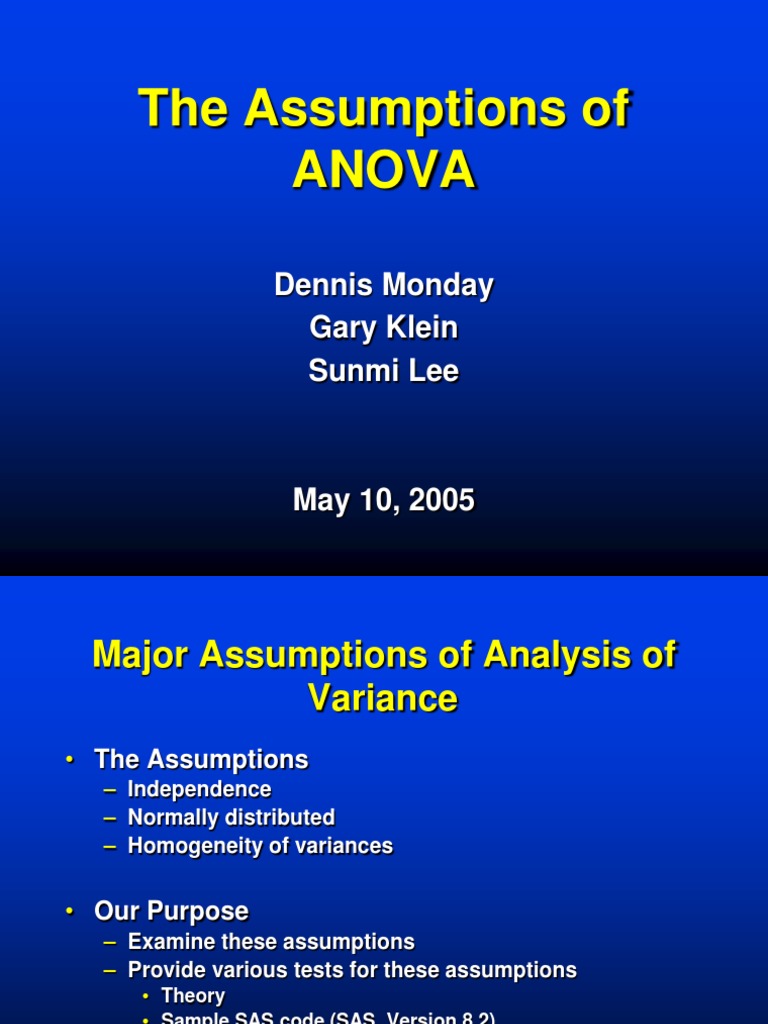 ANOVA Assumptions | Analysis Of Variance | Normal Distribution