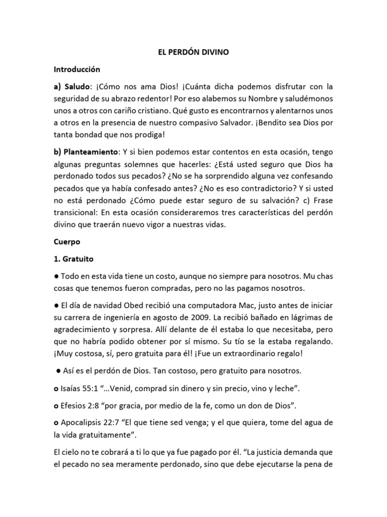 El Perdón Divino | PDF | Perdón | Pecado
