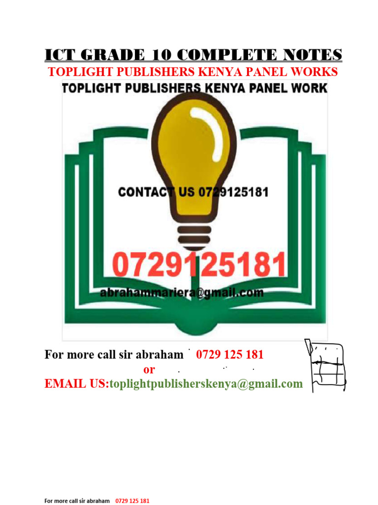 GRADE - 10 - Ict - Notes - Term - 1 - 2 - and - 3 - 0729 125 181 | PDF ...
