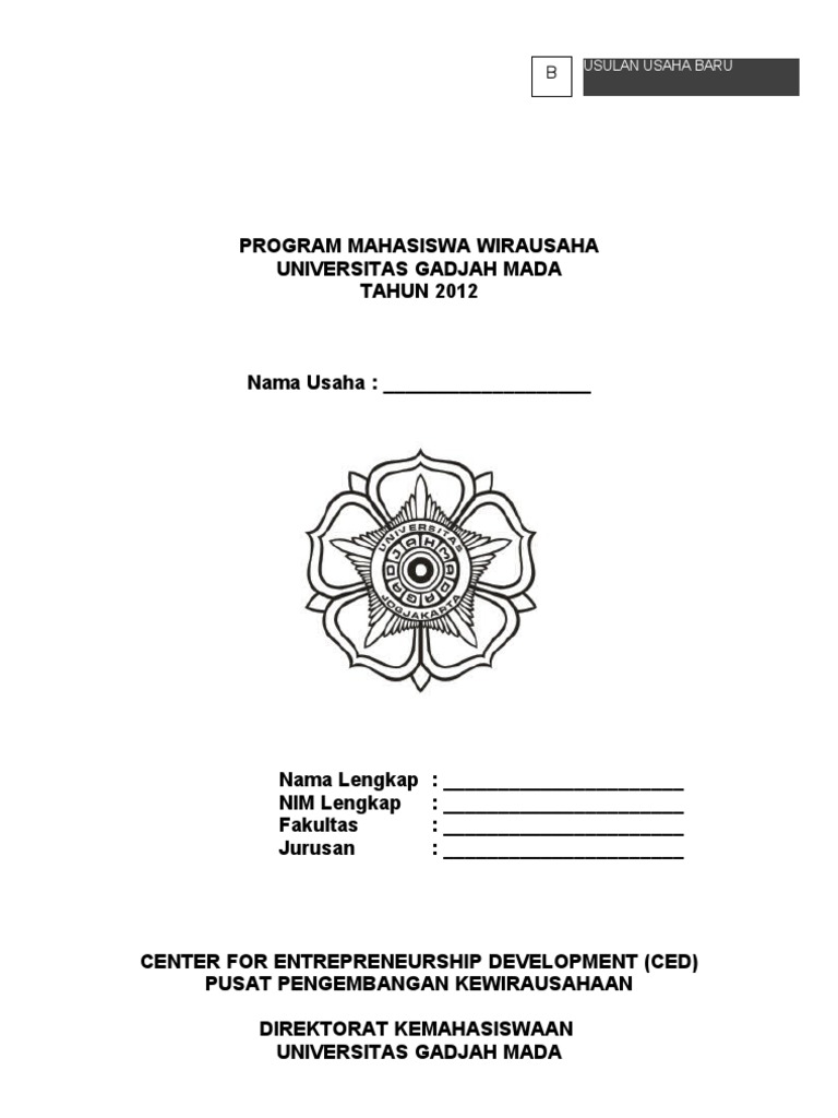 Proposal Usaha PMW UGM 2012 (BusinessIdea) | PDF