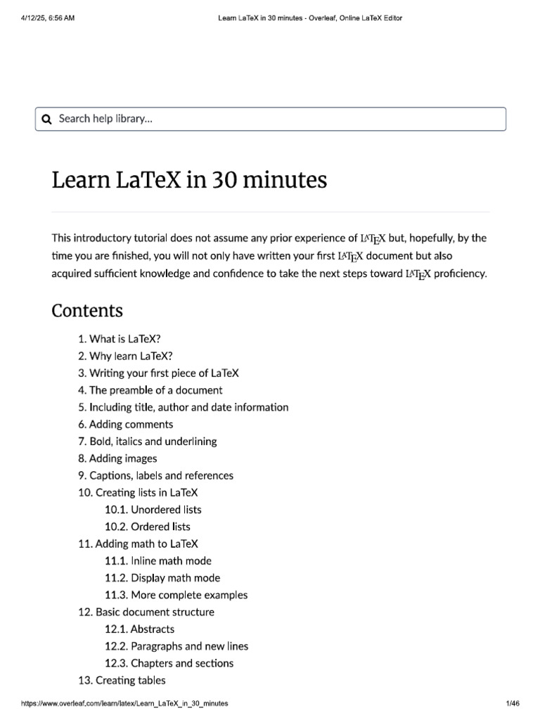 Latex Notes | PDF