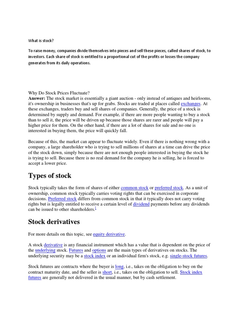 What Is Stock | PDF