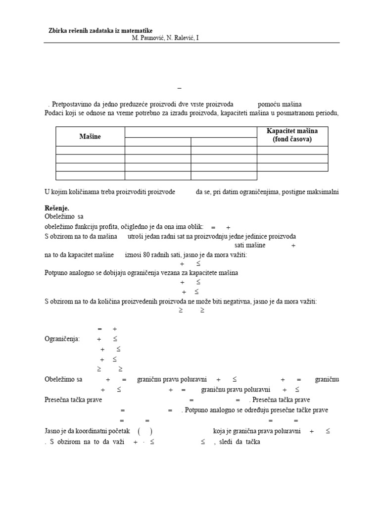 Linearno Programiranje Geometrijska Metoda | PDF