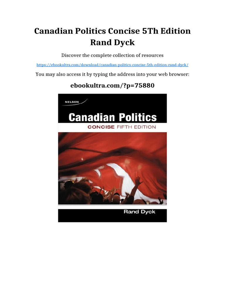 Canadian Politics CONCISE 5th Edition Rand Dyck sample | PDF ...