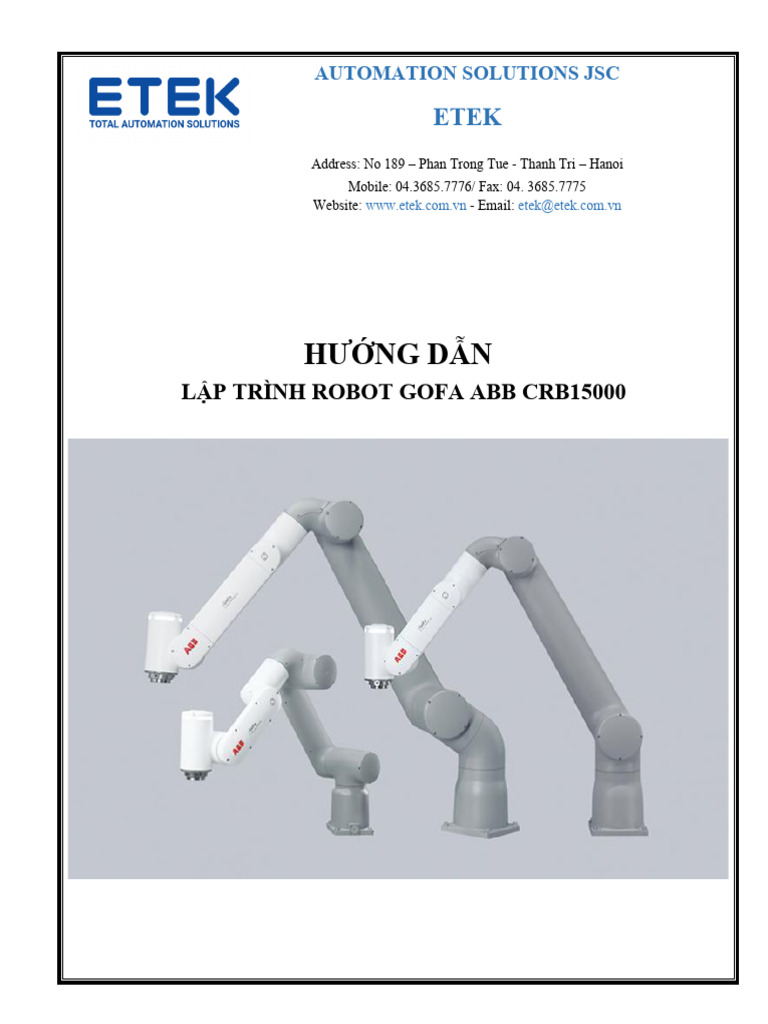 Hướng Dẫn Lập Trình Robot Gofa ABB CRB15000 | PDF