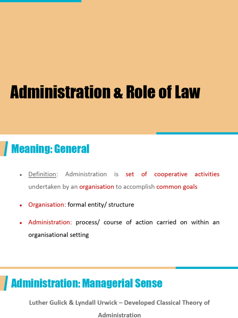 1. Introduction to Administration and Administrative Law | PDF