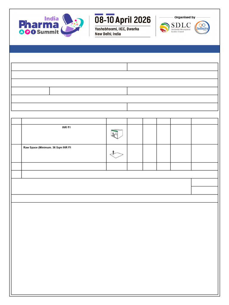 Pharma Booking Form 2026 | PDF | Insurance | Business Law