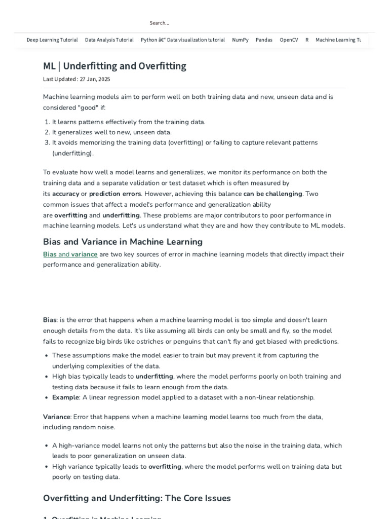ML - Underfitting and Overfitting | PDF | Machine Learning | Data Analysis