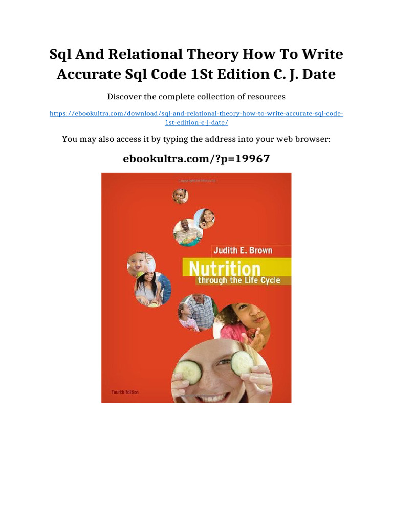 SQL and Relational Theory How To Write Accurate SQL Code 1st Edition C ...