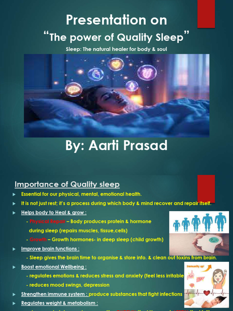 Presentation On " ": The Power of Quality Sleep | PDF
