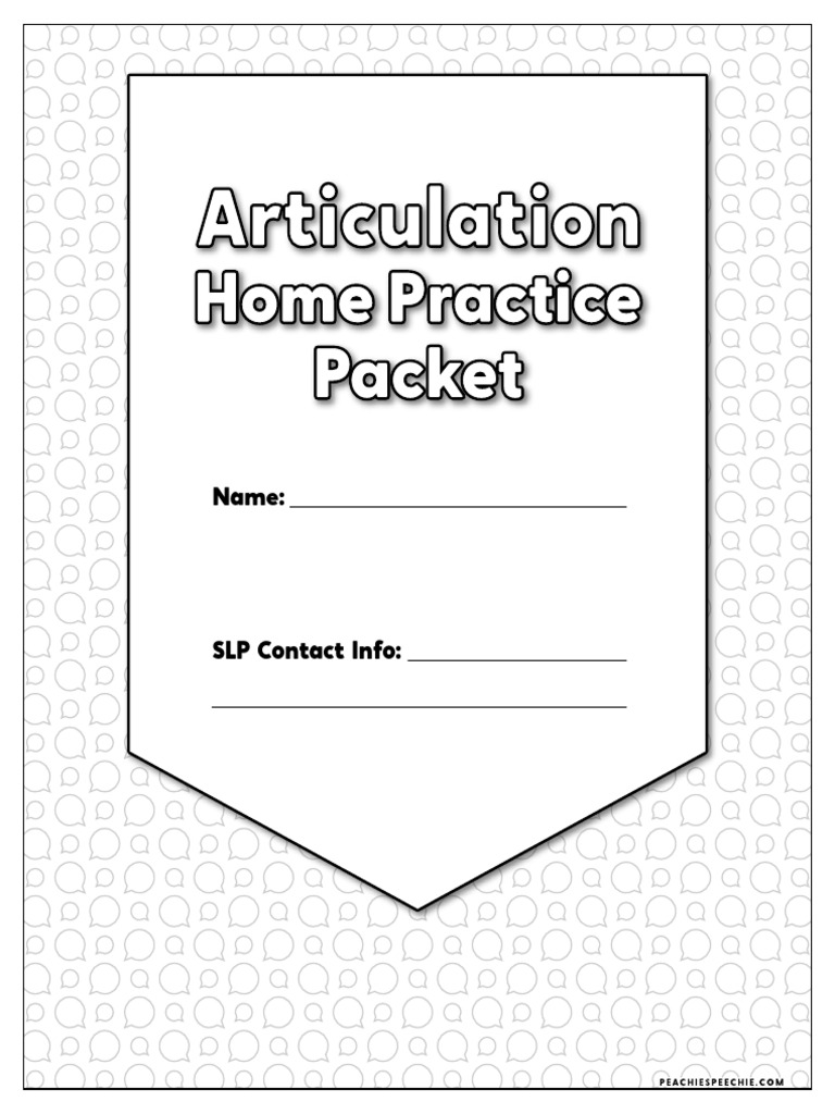 Articulation Home Practice From Peachiespeechie - Com Updated | PDF ...