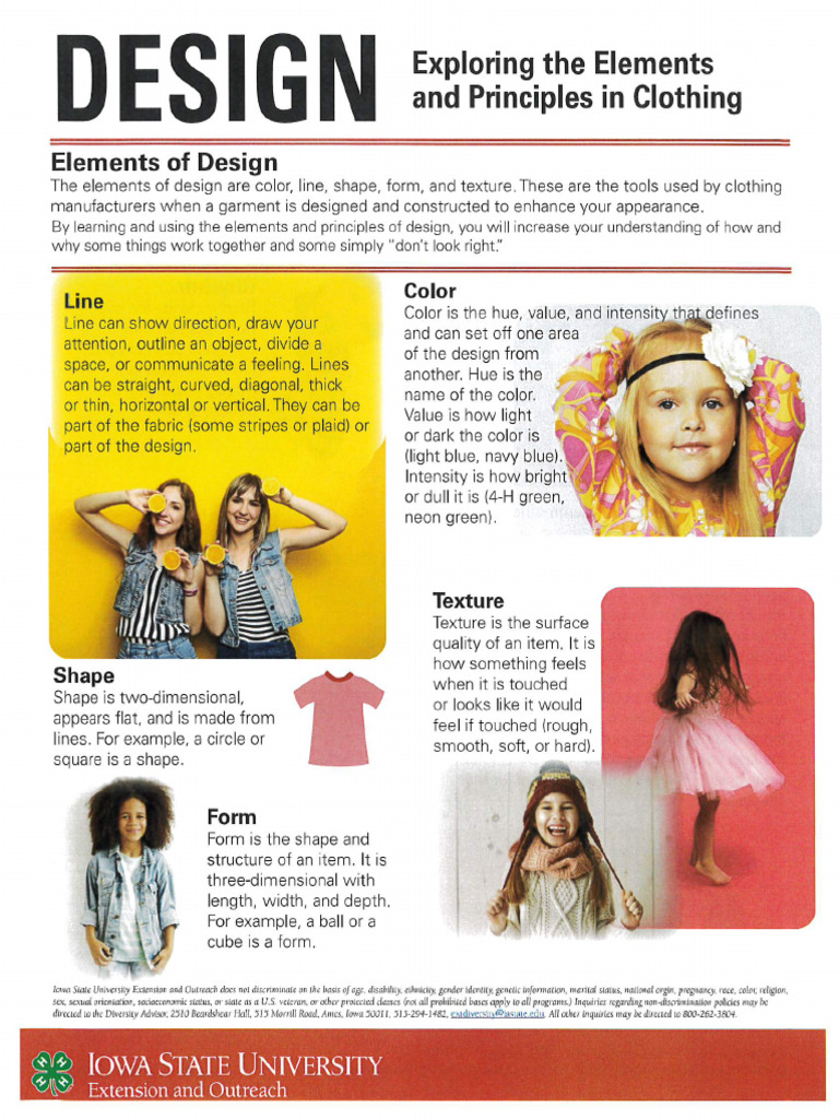Elements and Principles of Design in Clothing | PDF