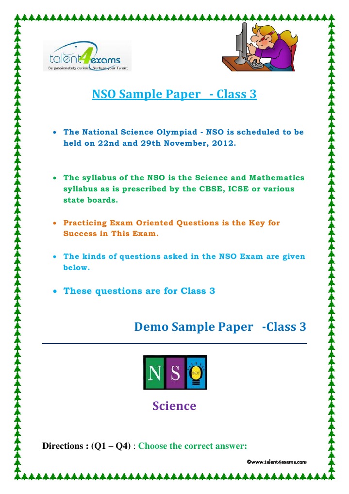 NSO Sample Paper | PDF