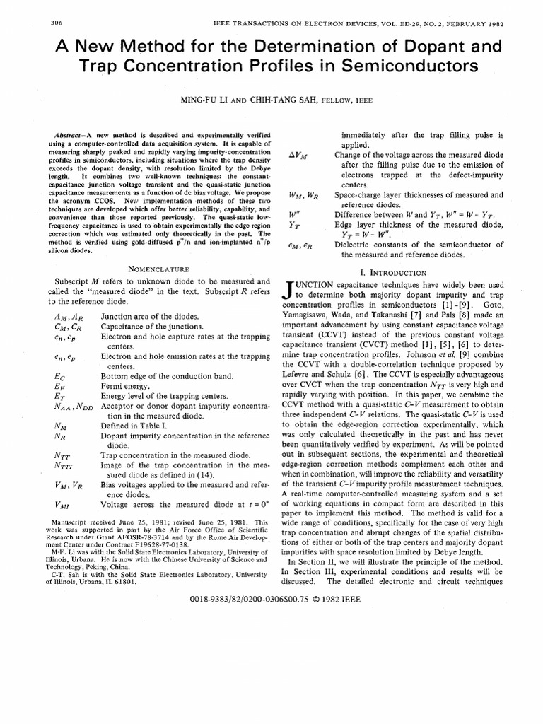 A New Method For The Determination of Dopant and Trap Concentration ...