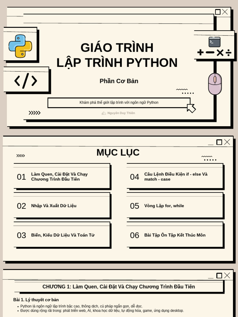 Giao Trinh Lap Trinh Python Co Ban 1 | PDF