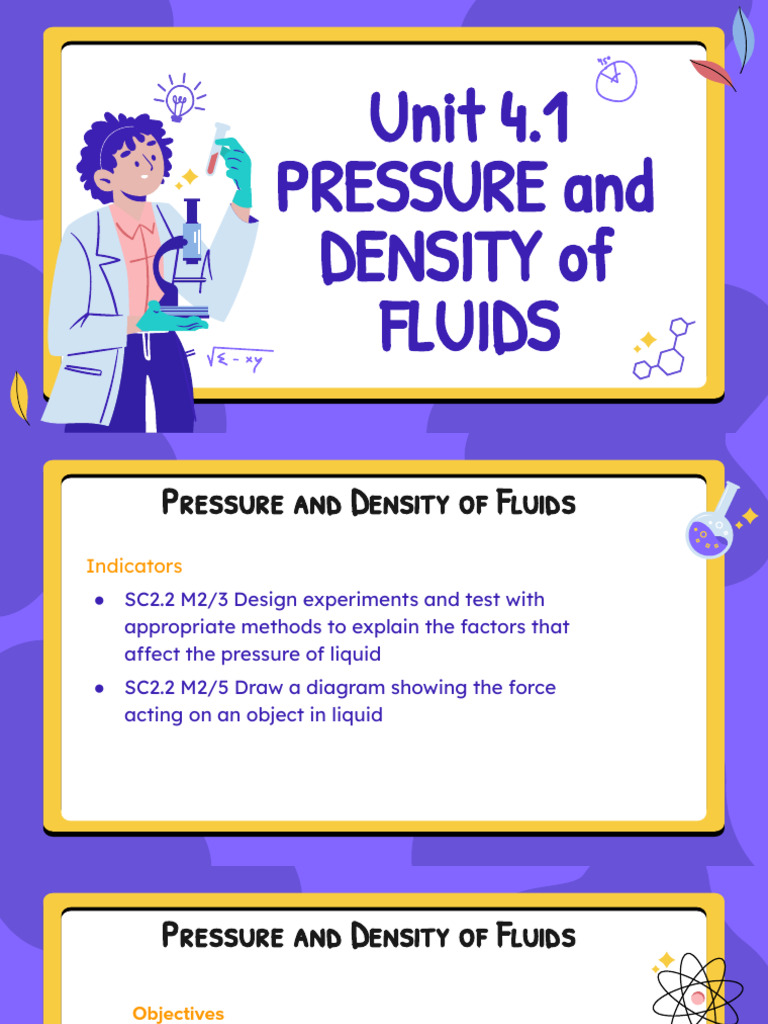 Pressure and Density of Fluids | PDF | Pressure | Density