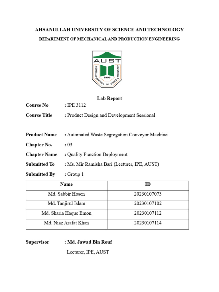 G-1 - Automated Waste Segregation Conveyor Machine. | PDF | Usability ...