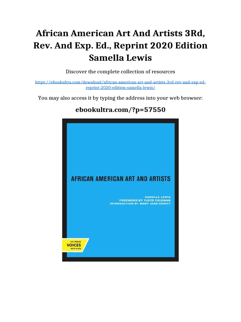 African American Art and Artists 3rd, rev. and exp. ed., Reprint 2020 ...