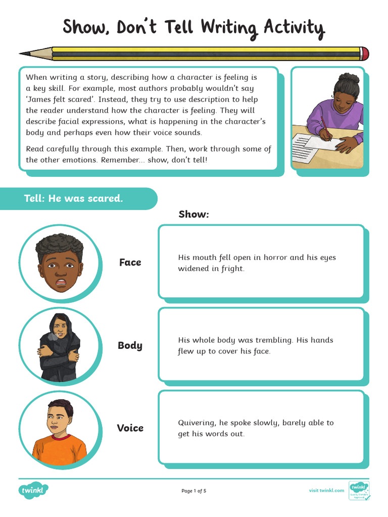 T Par 1626679217 Show Dont Tell Writing Activity Ages 7 11 Ver 3 | PDF