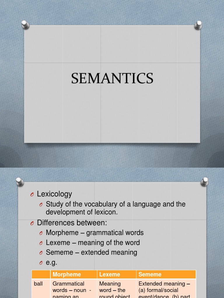 Semantics | PDF | Lexicon | Word