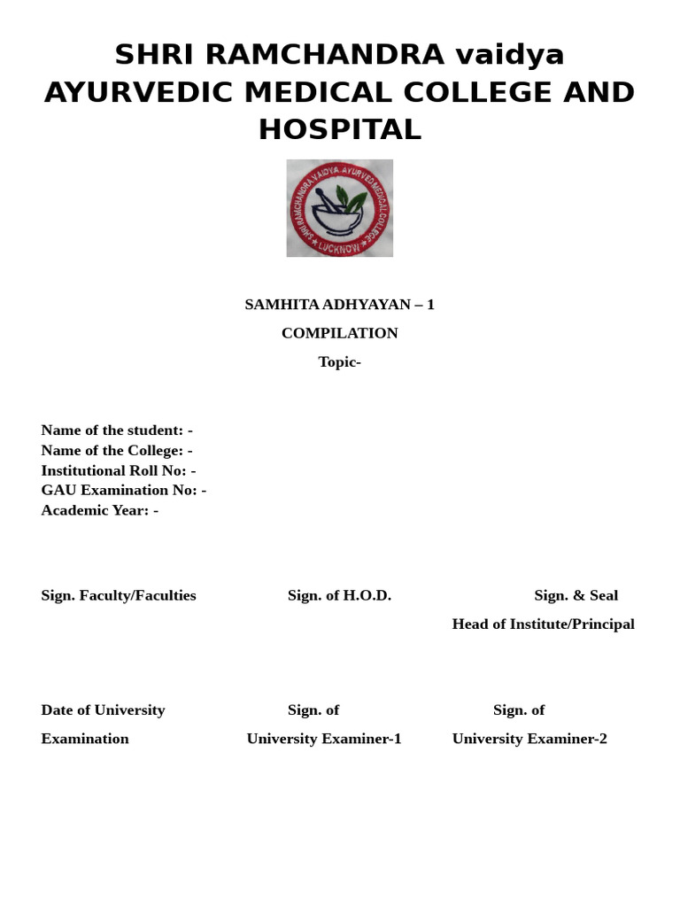 Front Page of Samhita Compilation | PDF