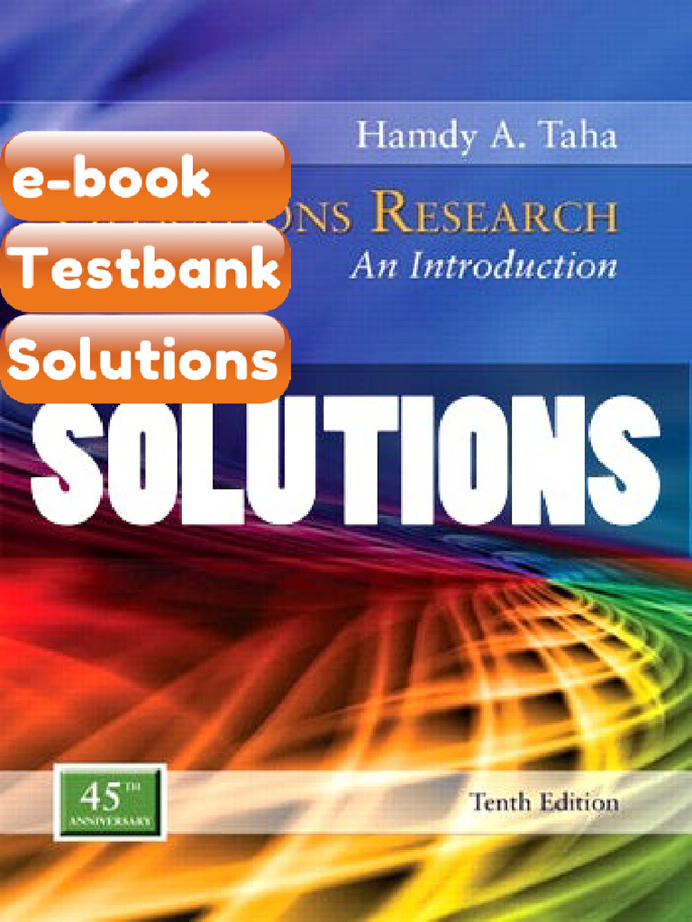 eBook & Testbank Operations Research an Introduction 10 Ed Taha | PDF ...
