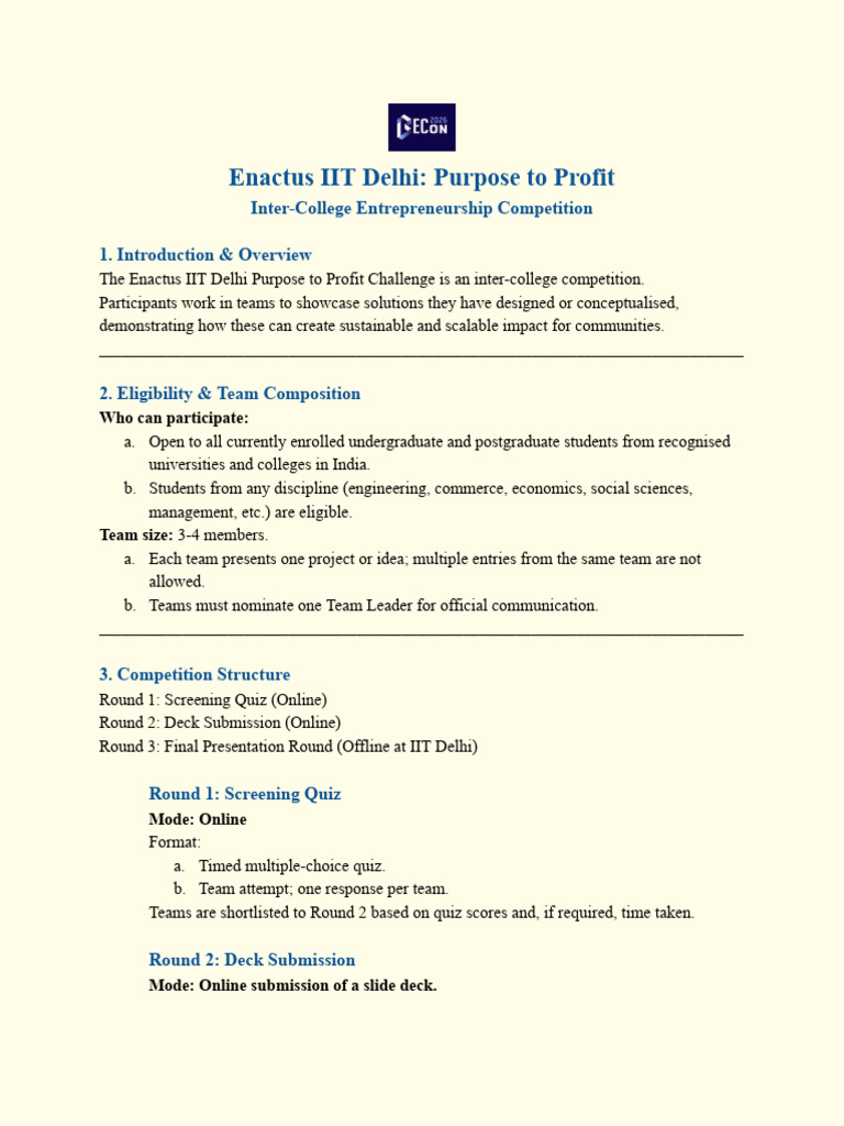 Purpose To Profit - Enactus | PDF | Business | Economies