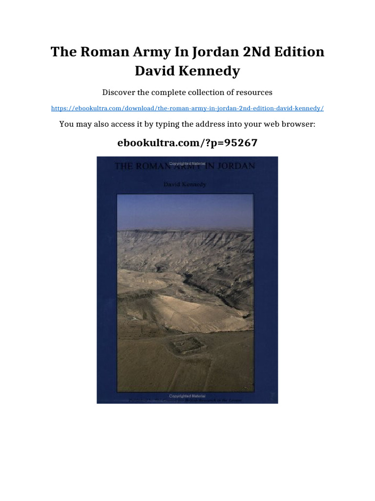 The Roman Army in Jordan 2nd Edition David Kennedy Full Digital ...