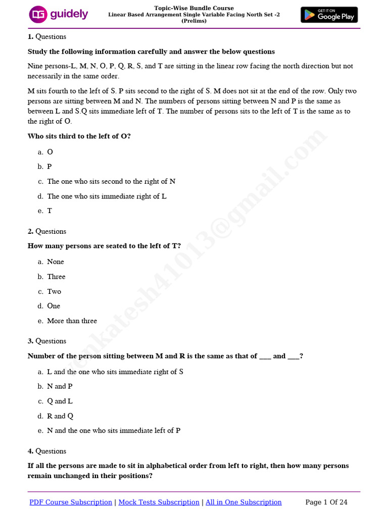 Linear Arrangement - Single Variable Facing North Set - 2 | PDF | Chess ...