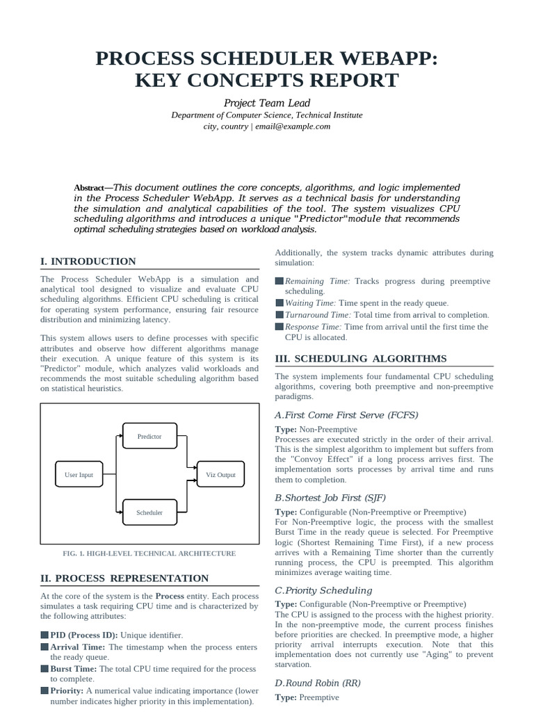 IEEE Format Paper - Process Scheduler | PDF | Scheduling (Computing ...
