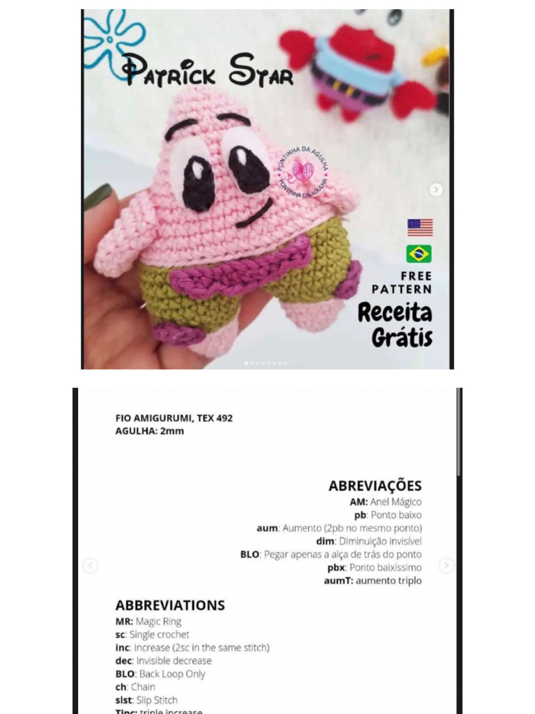Patrick Star Crochet Pattern | PDF
