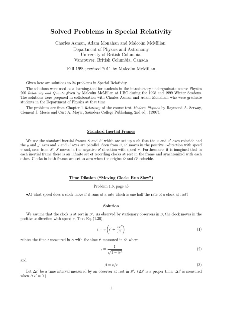 Special Relativity | PDF | Electronvolt | Momentum