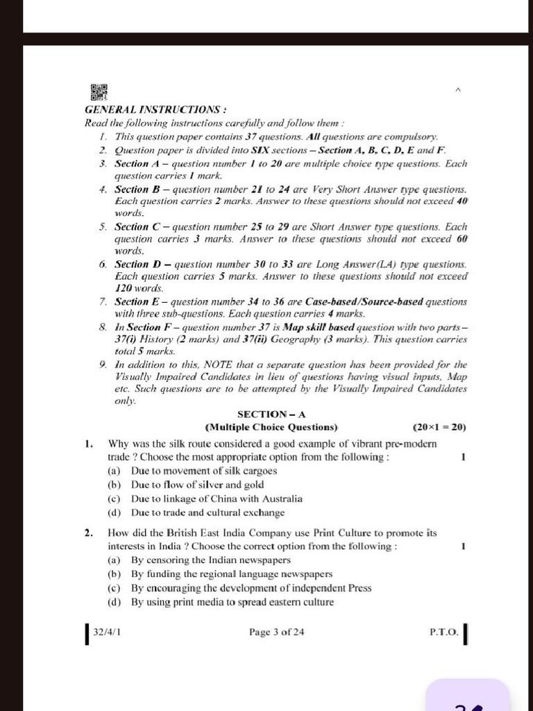SST Sample Paper | PDF