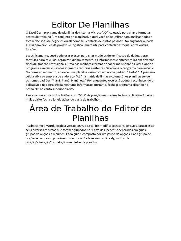 Editor de Planilhas Atividade 3 | PDF | Microsoft Excel | Software de ...