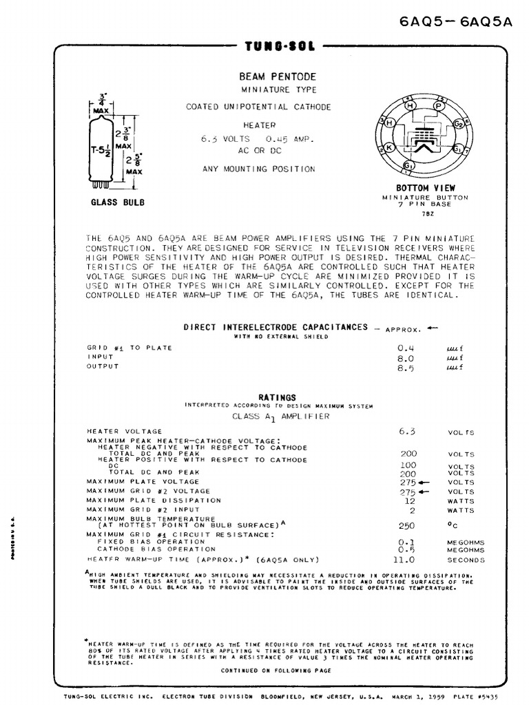 6AQ5 Datasheet | PDF