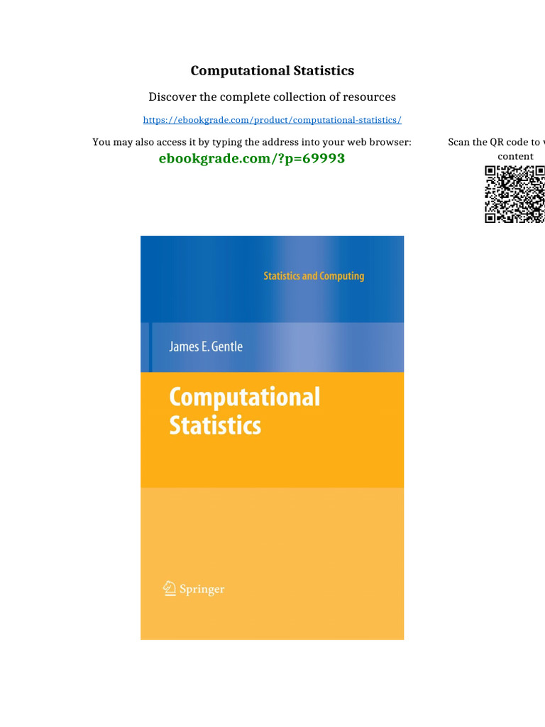 Computational Statistics available all format | PDF | Continuous ...