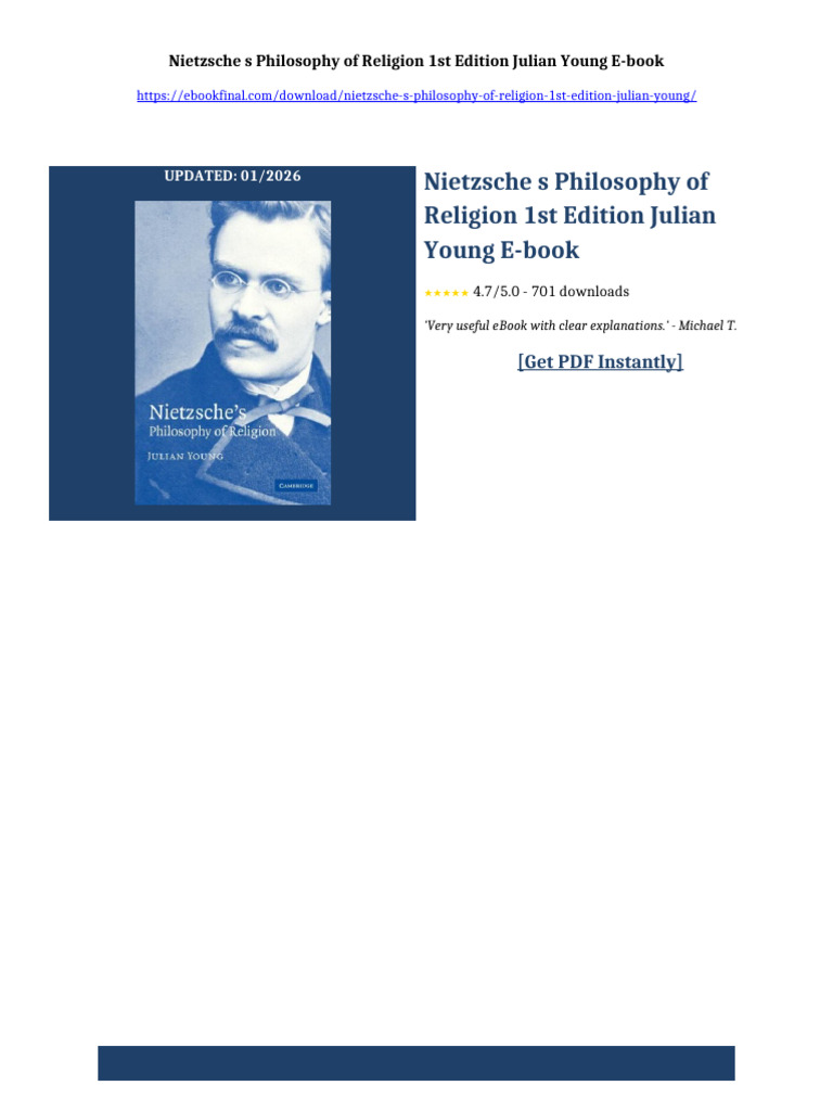 Nietzsche s Philosophy of Religion 1st Edition Julian Young ebook ...