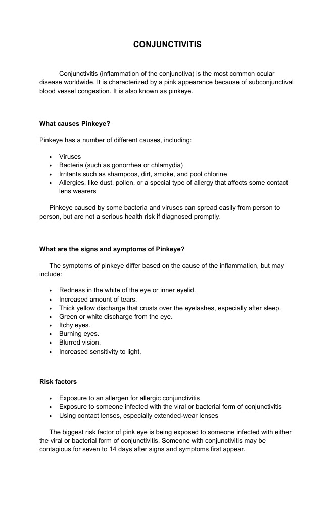 Conjunctivitis 03 | PDF | Medical Specialties | Clinical Medicine