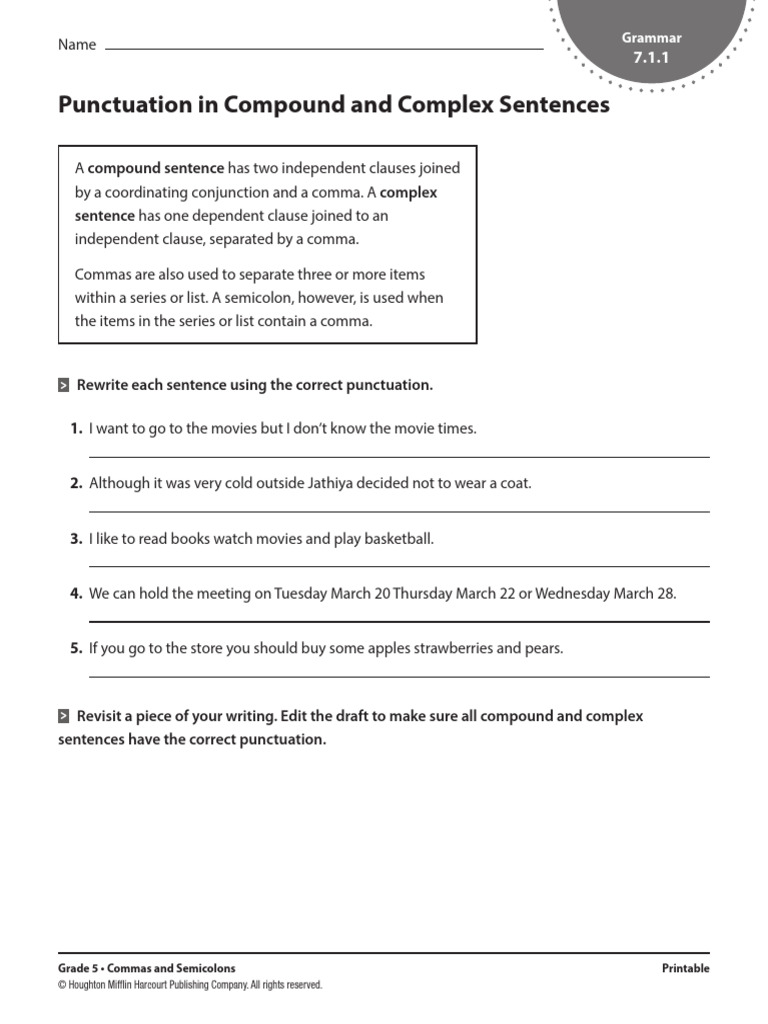 Commassemicolons Practice | PDF | Language Mechanics | Grammar
