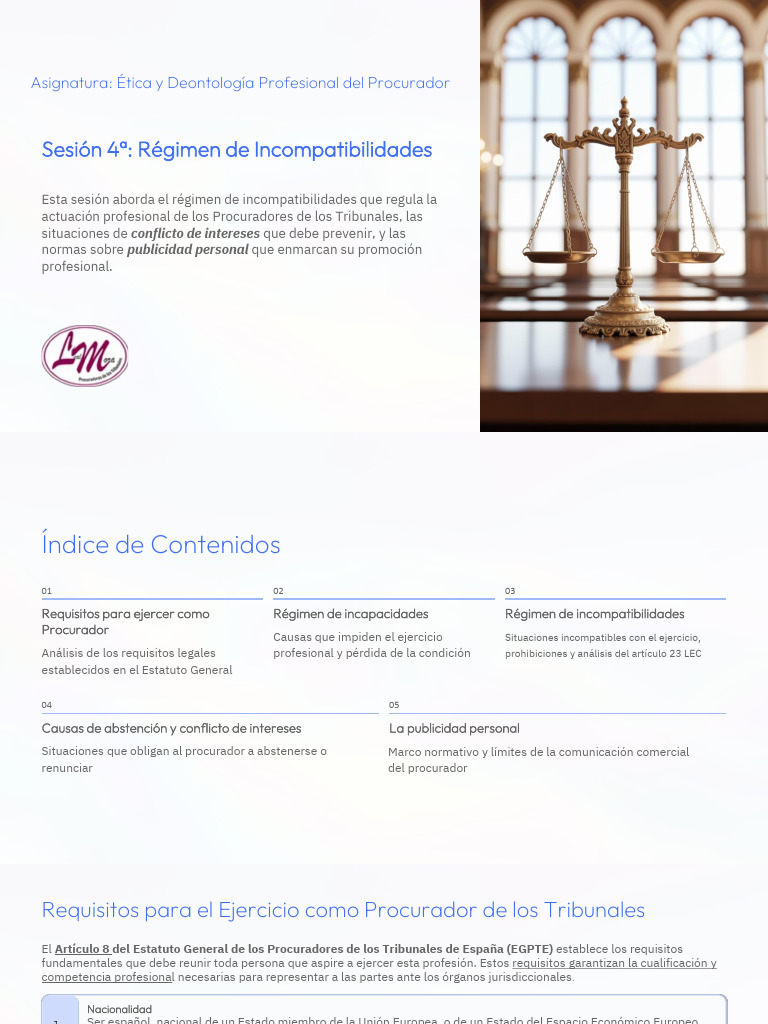 Sesion 4º Regimen de Incompatibilidades | PDF | Abogado | Ley procesal