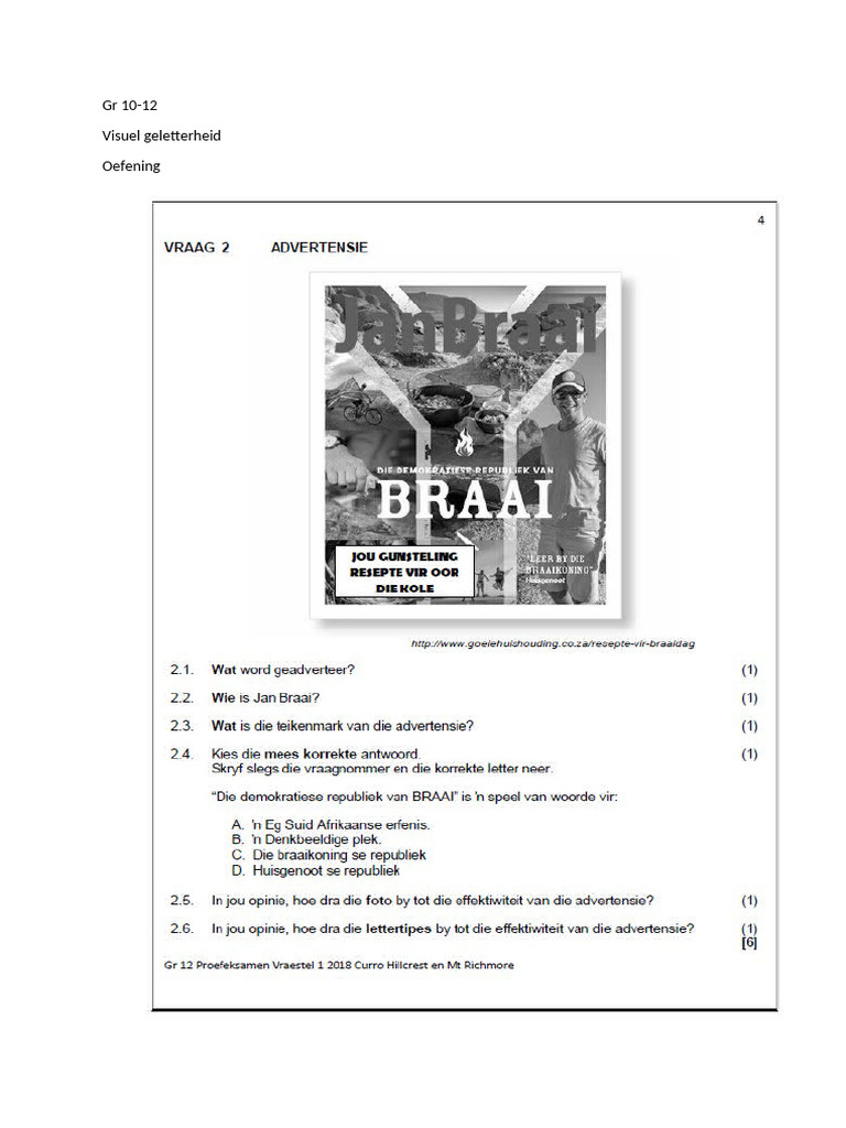 Visuele Oefening Gr 10-12 | PDF